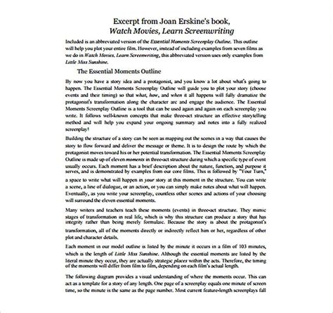 Sample Screenplay Outline Template Room