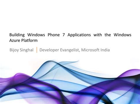 ppt building windows phone 7 applications with the windows azure