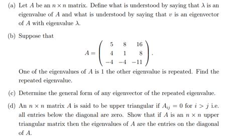 solved a let a be an n×n matrix define what is understood