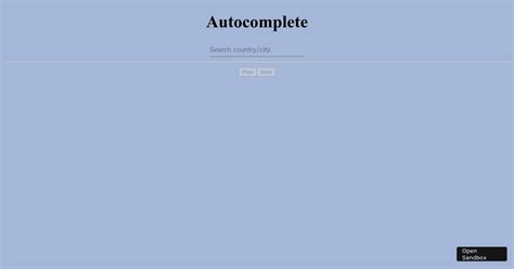 Autocomplete Codesandbox