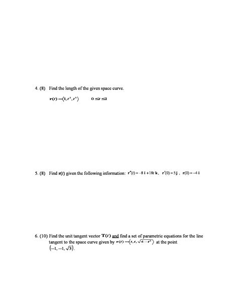 solved find the length of the given space curve r t
