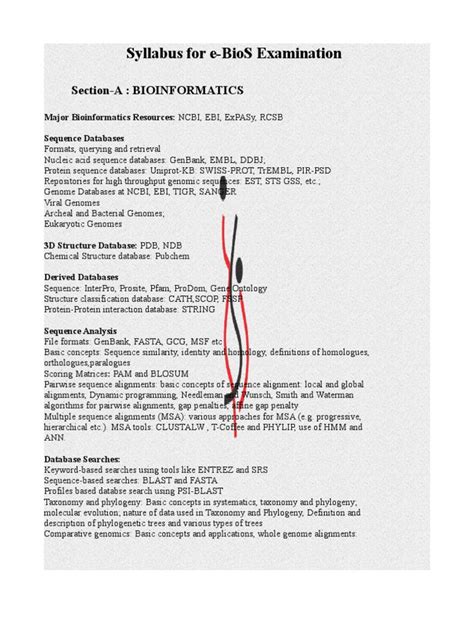 Syllabus For E Bios Examination Section A Bioinformatics Pdf