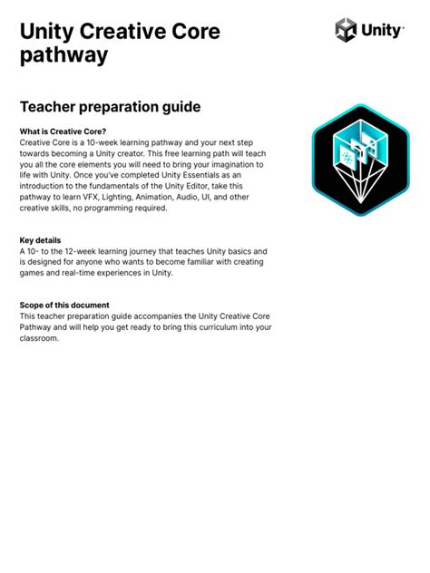 unity creative core pathway teacher preparation guide pdf unity
