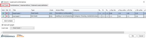 column loads and combinations