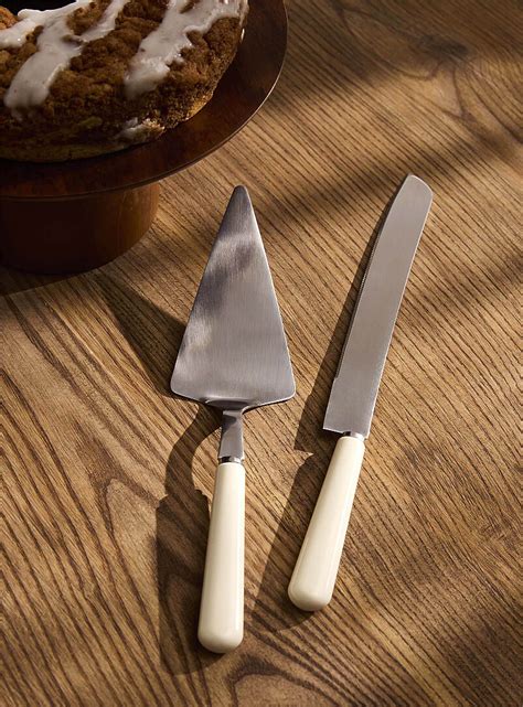 White Dessert Utensils Set Of 2 Simons Maison Simons