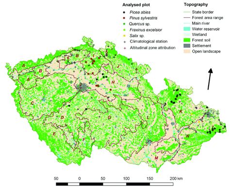 Distribution Of Selected Forest Stand Types In Relation To
