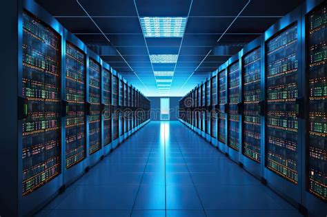 Power Hub Server Room Interior In A High Tech Datacenter Created With
