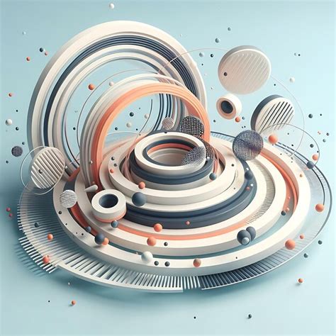 Premium Photo Abstract Geometric Circle Background In The Style Of Interlocking Shapes