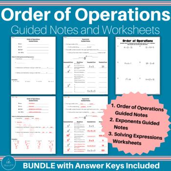 Order Of Operations Numerical Expressions Practice Expressions PEMDAS