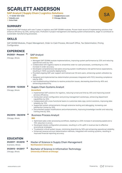 18 Sap Resume Examples And Guide For 2025