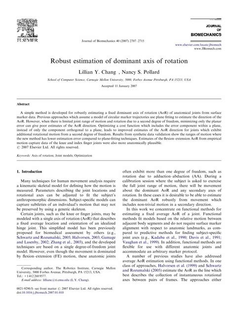 Pdf Robust Estimation Of Dominant Axis Of Rotation Dokumentips
