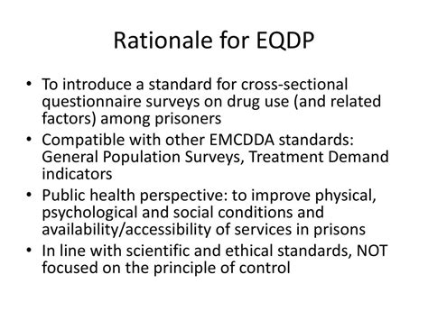 European Questionnaire On Drug Use Among Prisoners EQDP Ppt Download