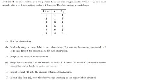 solved problem 2 in this problem you will perform k means
