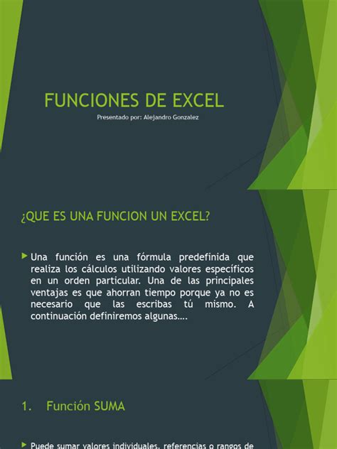 Funciones De Excel Alejandro Pdf Función Matemáticas Lógica
