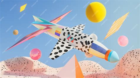 Premium Photo | An imaginative isolated flying object inspired by the Memphis design movement AI ...
