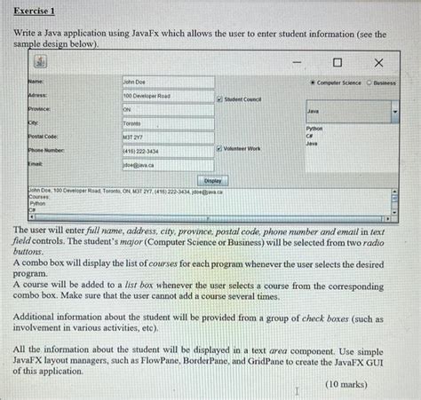 Solved Write A Java Application Using Javafx Which Allows