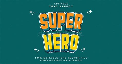 Editable Text Style Effect Super Hero Text Style Theme Stock Illustration Illustration Of