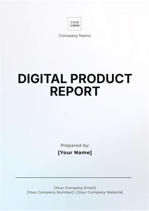 Free Digital Product Report Template To Edit Online