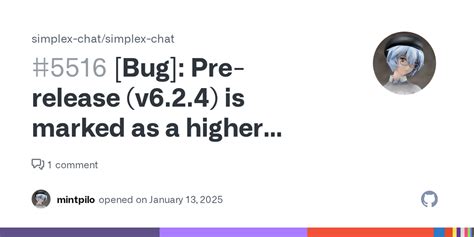 Bug Pre Release V624 Is Marked As A Higher Version By Android
