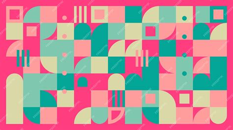 Premium Vector Pink Retro Colorful Abstract Geometric Shapes Pattern Vector Design Background
