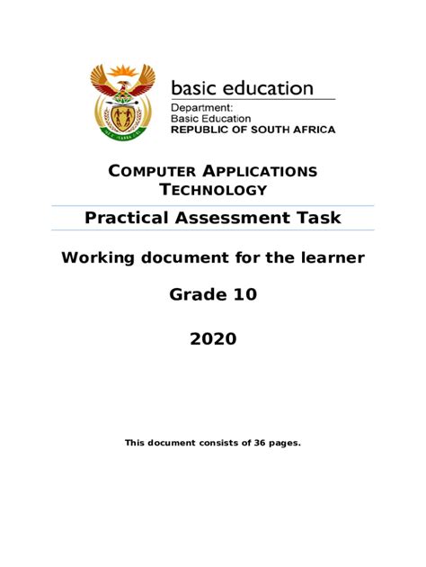 Practical Assessment Task Computer Applications Doc Template