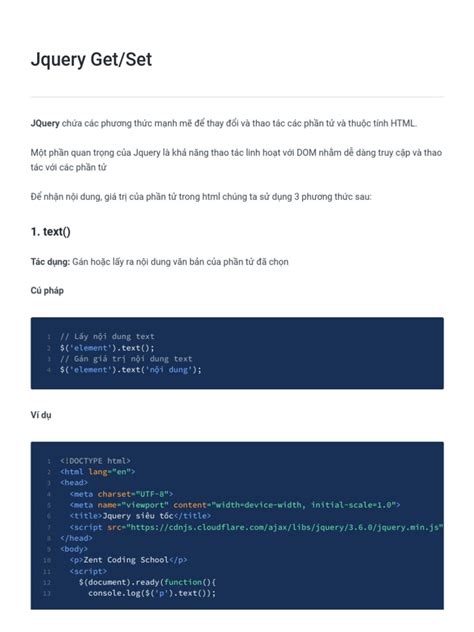 Jquery Get Set Jquery Siêu Tốc Pdf