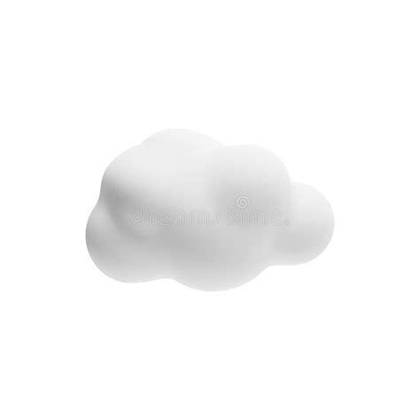 White 3d Cloud Icon Vector Cartoon Weather Forecast Overcast Symbol Realistic Design Element