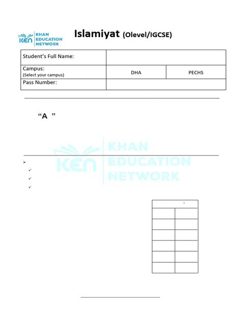 Umar Khan Mock Exam P1 A2 Caienotesofficial Pdf Prophets And