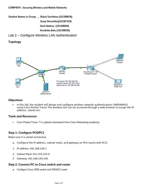 Lab 2 Configuring Wireless Lan Authentication Pdf