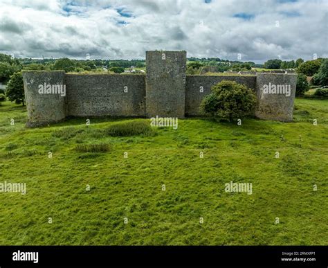 Aerial View Of Liscarroll Castle 13th Century Hiberno Norman Fortress