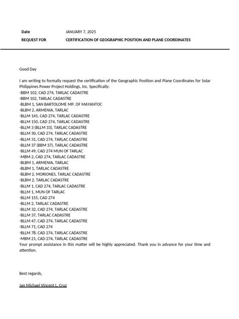 Geodetic Certification Request Pdf