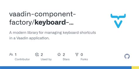Github Vaadin Component Factorykeyboard Shortcut Manager A Modern
