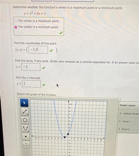 Solved Determine Whether The Functions Vertex Is A Maximum