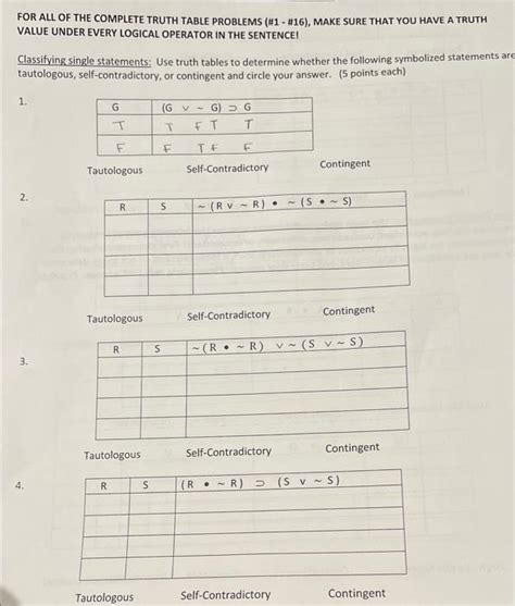 for all of the complete truth table problems 1