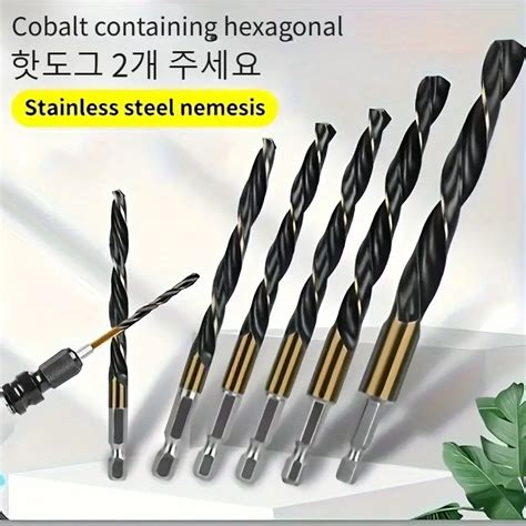 금속용 3피스6피스 육각 직선 샹크 드릴 비트 세트 특수 오리피스가 있는 스테인리스 스틸 트위스트 드릴 비 Temu Republic Of Korea