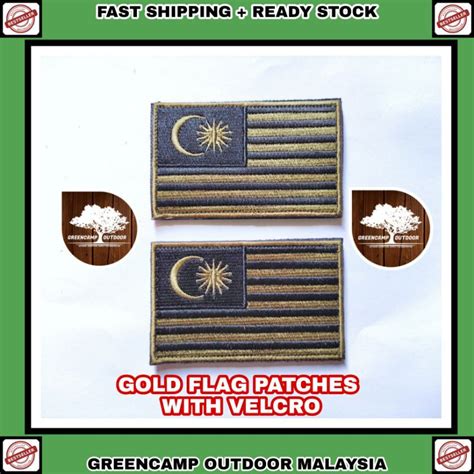 Topi Ny Malaysia Flag Patch Gold Edition Emblem Velcro Backpack Bag Amry Tactical Pants Military
