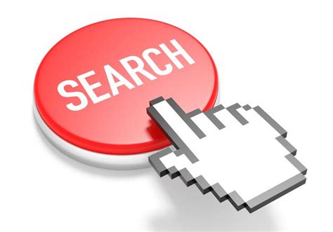 Premium Photo Mouse Hand Cursor On Red Search Button D Illustration