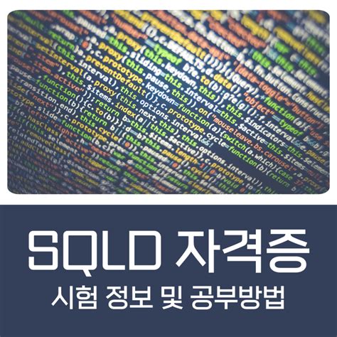 Sqld 자격증 시험 정보 및 공부방법 네이버 블로그