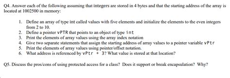 Solved Q4 Answer Each Of The Following Assuming That
