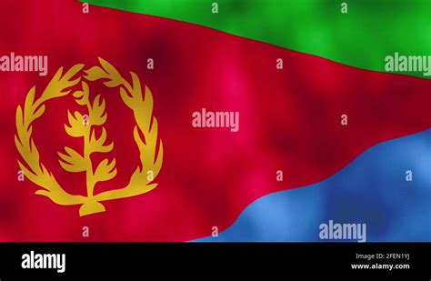Flag Of Eritrea Waving In Wind Realistic Animation With Eritrean Flag Stock Video Footage Alamy