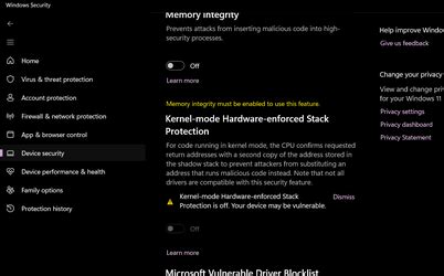 Kernel Mode Hardware Enforced Stack Protection Suddenly Off Page Windows Forum