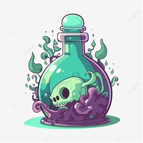 물약 병 벡터 스티커 클립 아트 만화 두개골 병 안에 해골 상표 클립 아트 Png 일러스트 및 벡터 에 대한 무료 다운로드 Pngtree