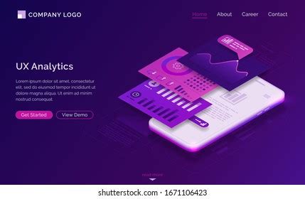 Adaptive Interface Design Isometric Landing Page Stock Vector Royalty Free