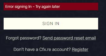 Authentication Failure Connecting To Cfx Re Account With Working Internet Connection FiveM