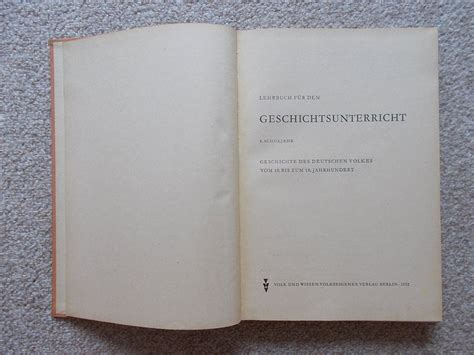 Lehrbuch Geschichtsunterricht 6 K Geschichte Schulbuch Ddr 1952 In