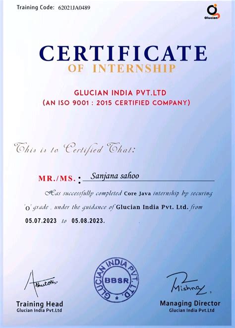 Sanjana Sahoo On Linkedin Corejava Internshipcompletion Glucianpvtltd Bhubaneswar Odisha