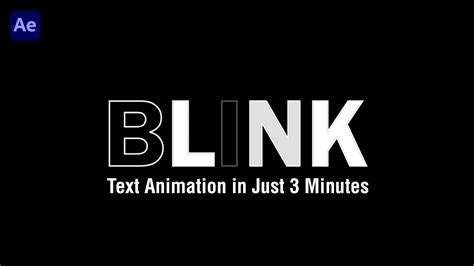 Blink Text Animation In After Effects In Just 3 Minutes Youtube