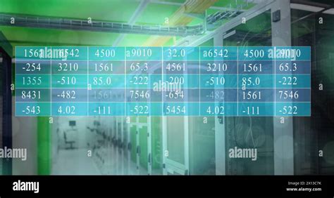 Image Of Statistical Data Processing And White Spots Against Computer