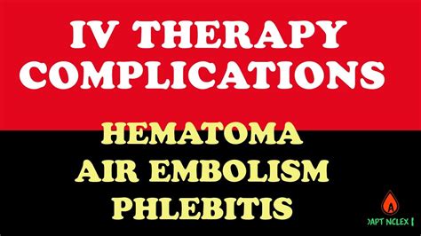 Nclex Fundamentals Review Iv Therapy Complications And Key Nursing Interventions Youtube
