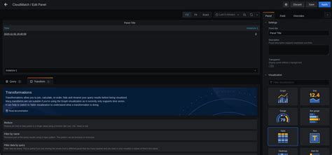 Add Field From Calculation Transformation Not Working On Cloudwatch